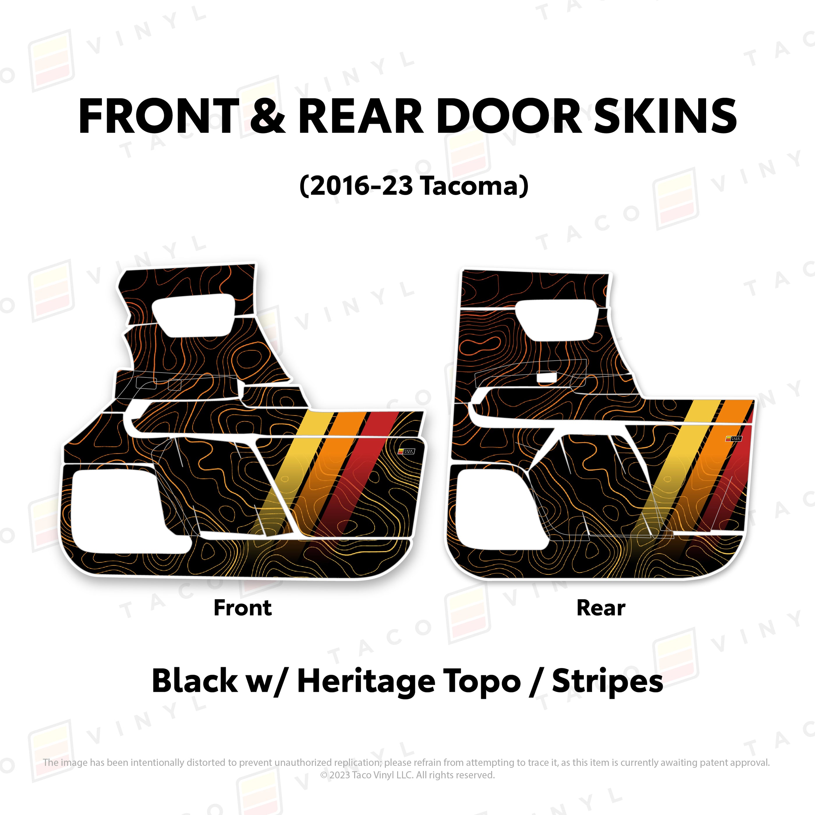 Door Skins for 2016-2023 Toyota Tacoma — Taco Vinyl