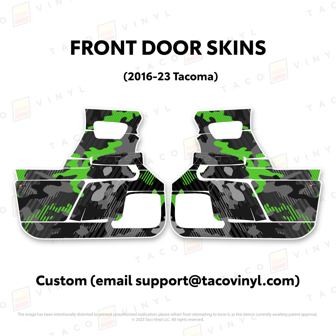 Door Skins for 2016-2023 Toyota Tacoma — Taco Vinyl